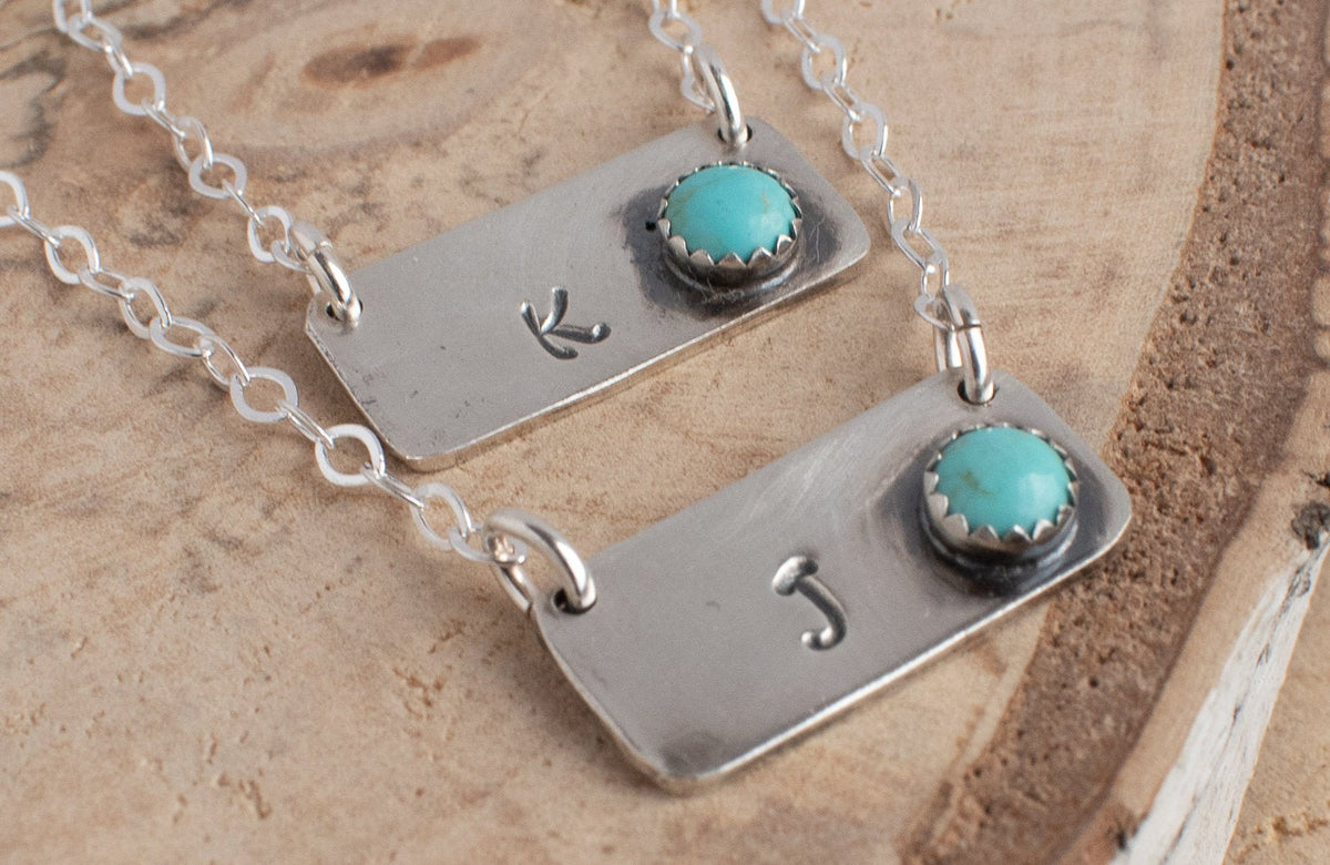 Turquoise Initial Necklace – Pintody